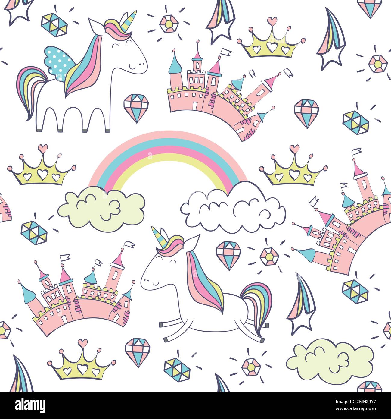 Cartoon magic rainbow cloud Stock Vector Images - Alamy