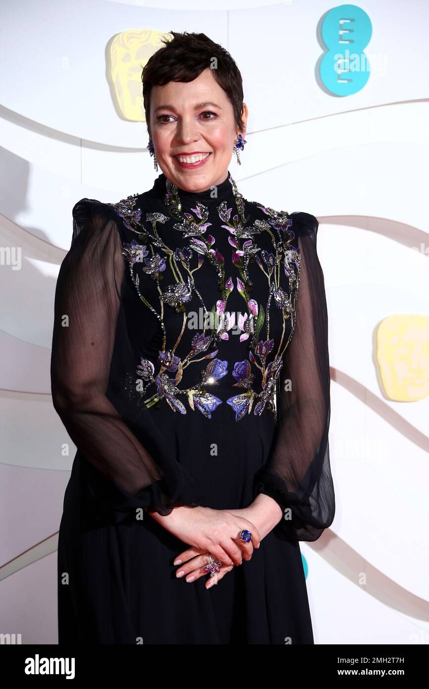 Actress Olivia Colman poses for photographers upon arrival at the Bafta ...