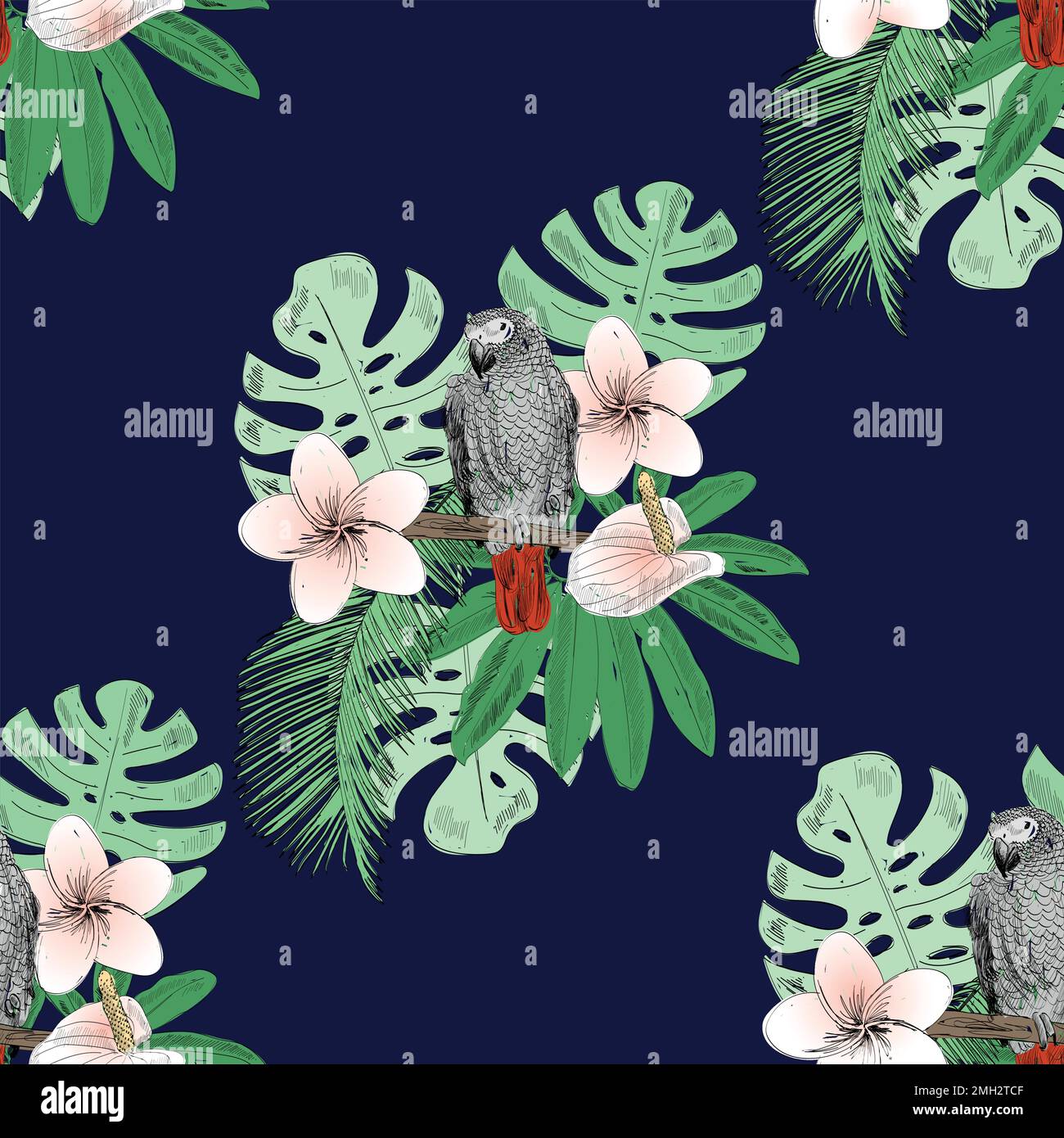 Tropical seamless pattern Stock Vector Image & Art - Alamy