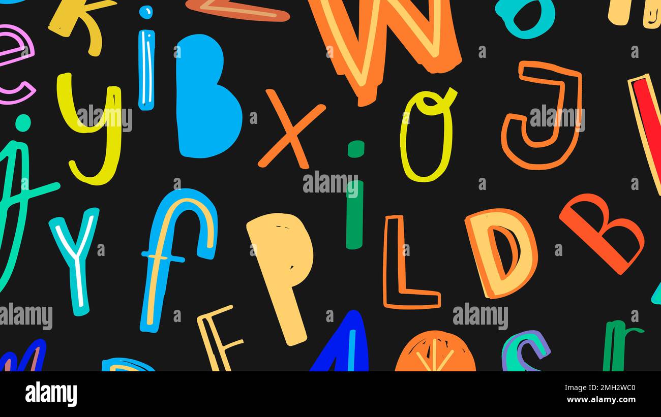 Colorful doodle font patterned background vector Stock Vector Image ...