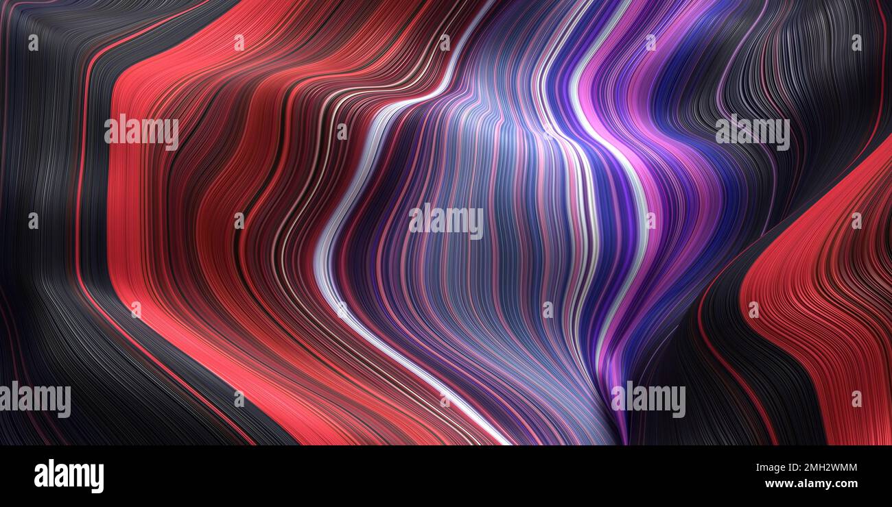 Multi-colored curved structured wavy shape in blue and red tones Stock ...