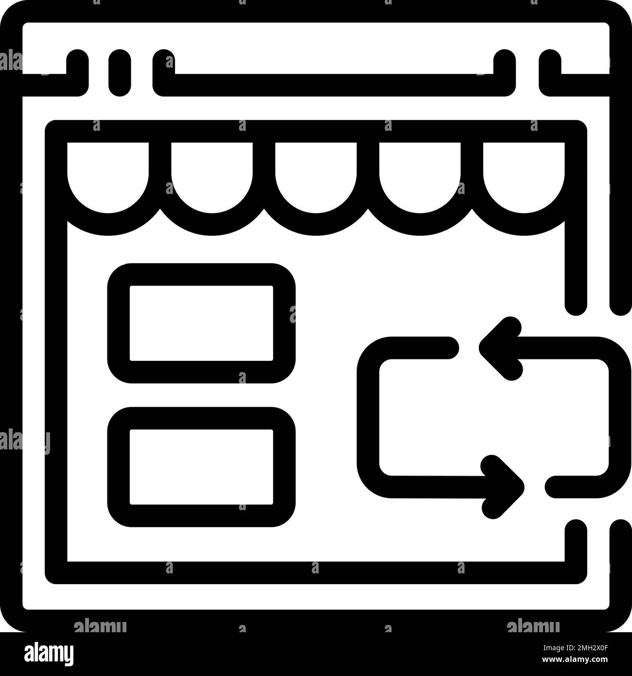 Store order return icon outline vector. Service delivery. Parcel refund ...