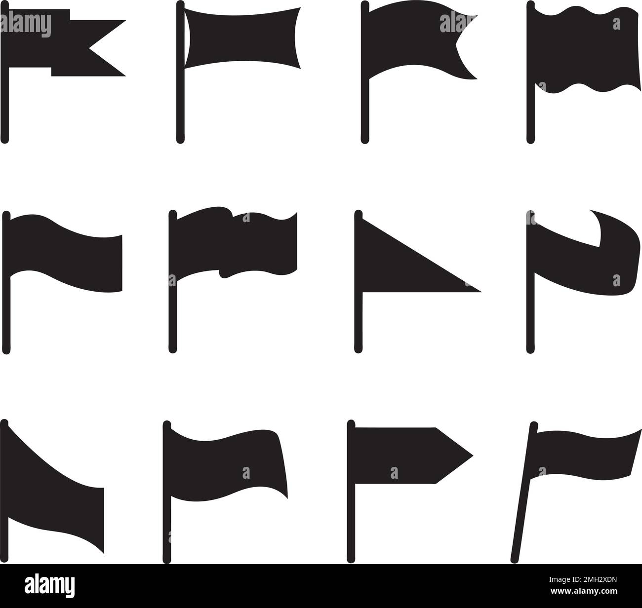 Collection of different flags isolated on white Stock Vector Image ...