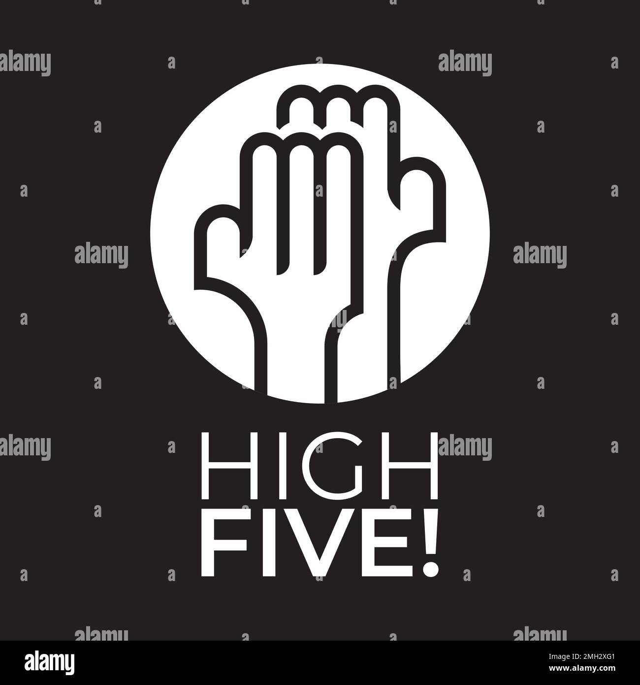 Vector illustration, icon and logo high five Stock Vector Image & Art ...