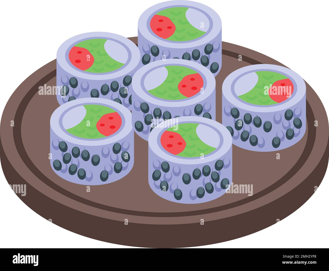 Rice sushi roll icon isometric vector. Japanese food. Cuisine menu ...