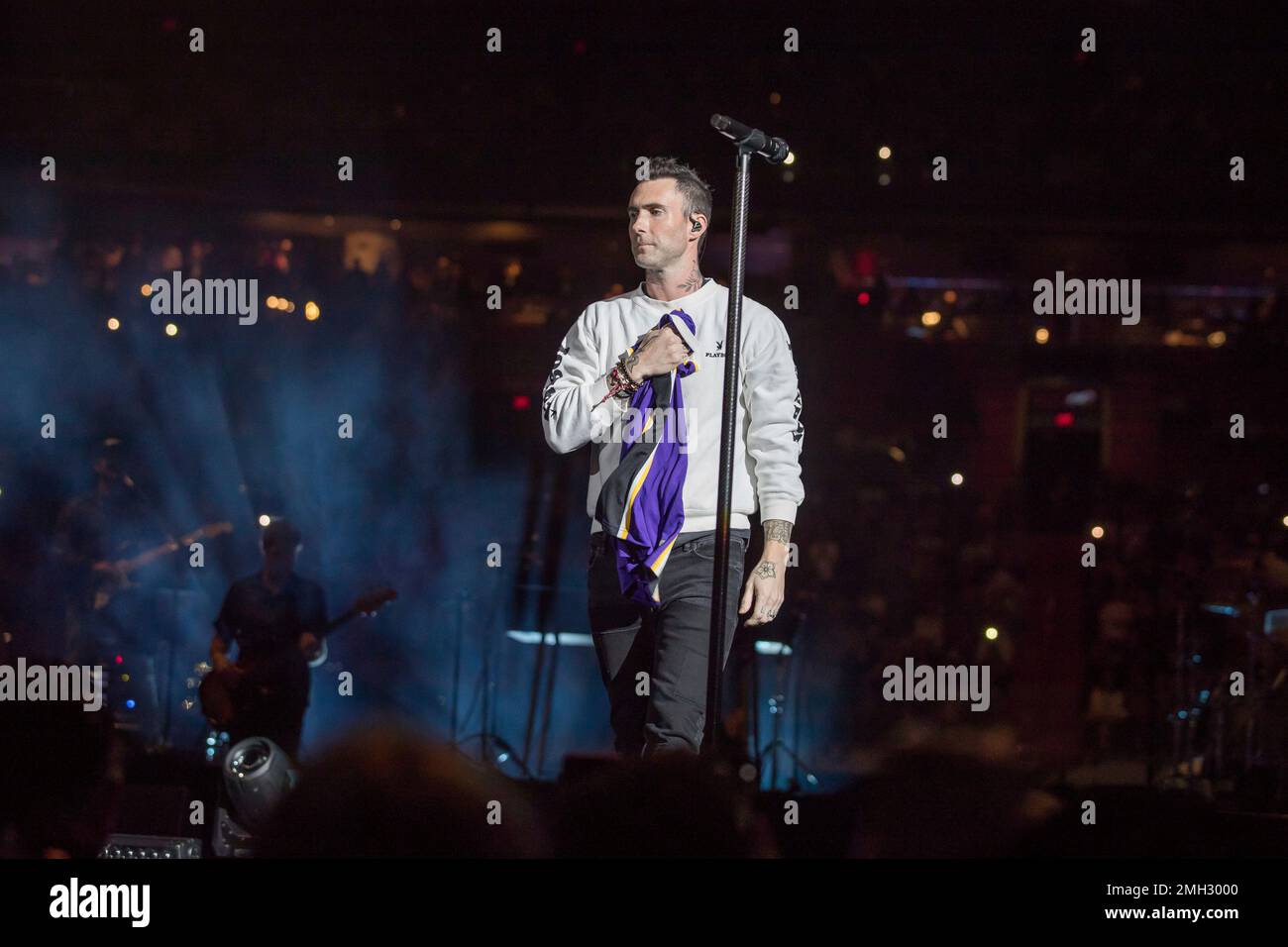 Maroon 5 performs on Saturday, Feb. 1, 2020, in Miami. (AP Photo/Jeff ...