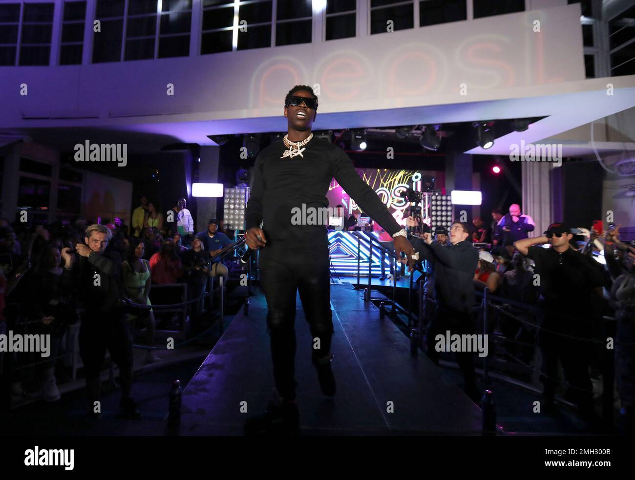 Rapper Casanova 2x performs at the Pepsi Super Splash Pool Party at ...