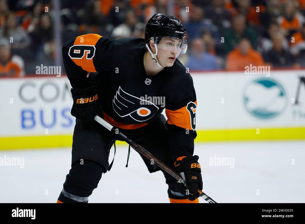 Philadelphia Flyers' Travis Sanheim plays during an NHL hockey game ...