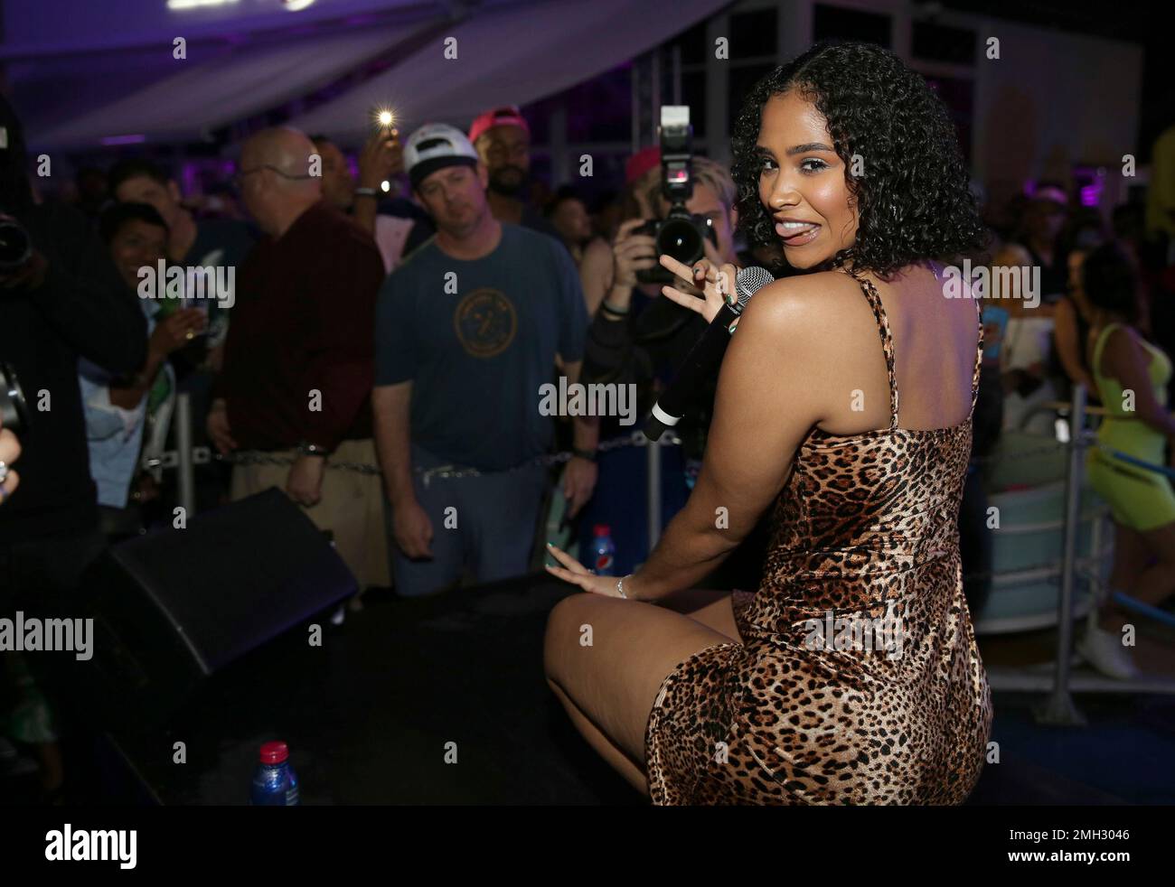 Singer Angelica Vila performs at the Pepsi Super Splash Pool Party at ...