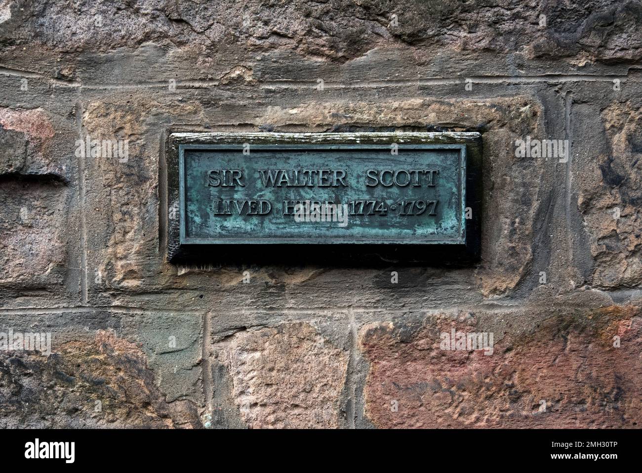 Plaque on the wall of number 25 George Square In Edinburgh, the home of ...