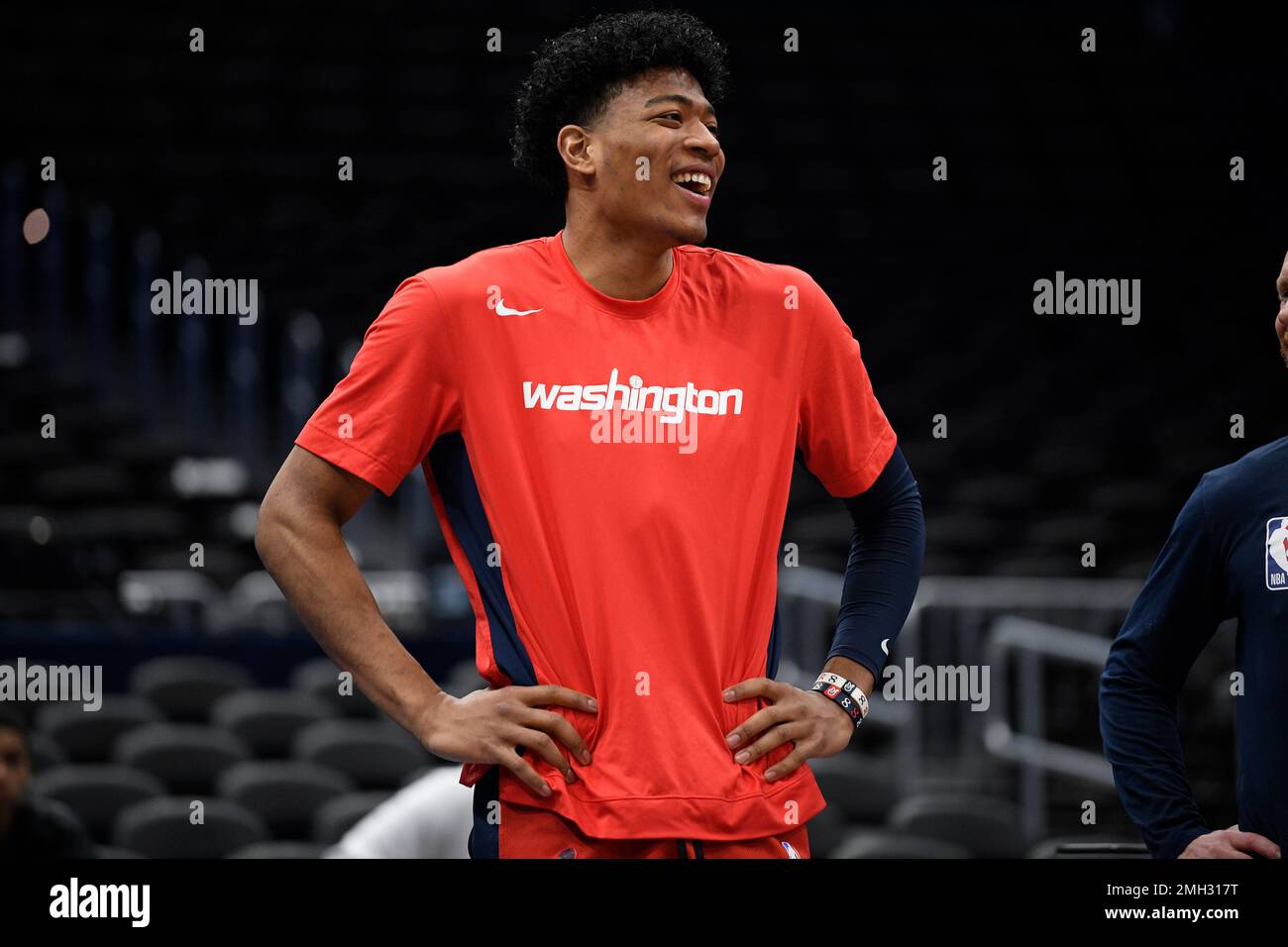 Washington Wizards forward Rui Hachimura, of Japan, works out prior to ...