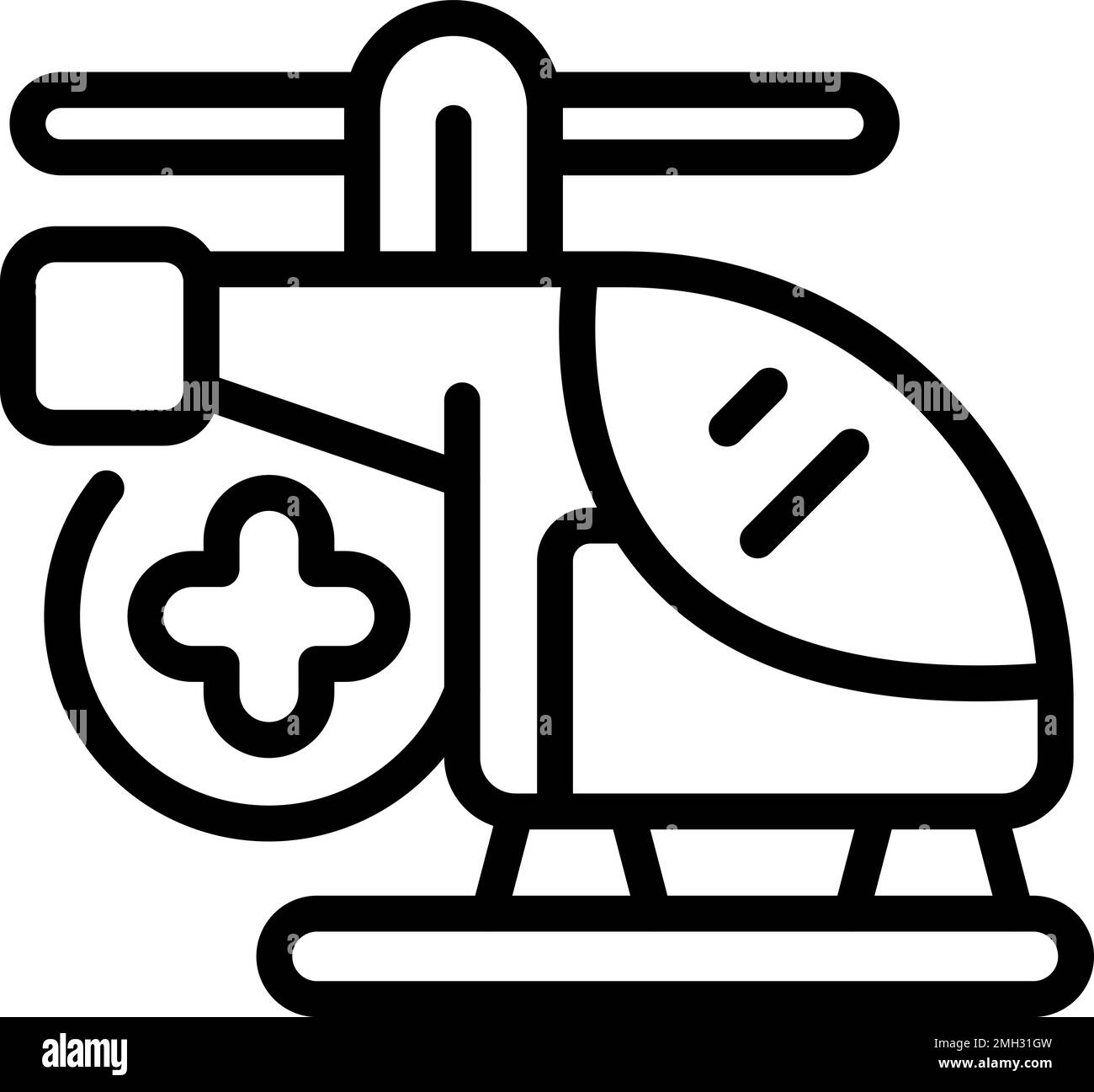 Emergency helicopter icon outline vector. Medical patient. Clinic ...