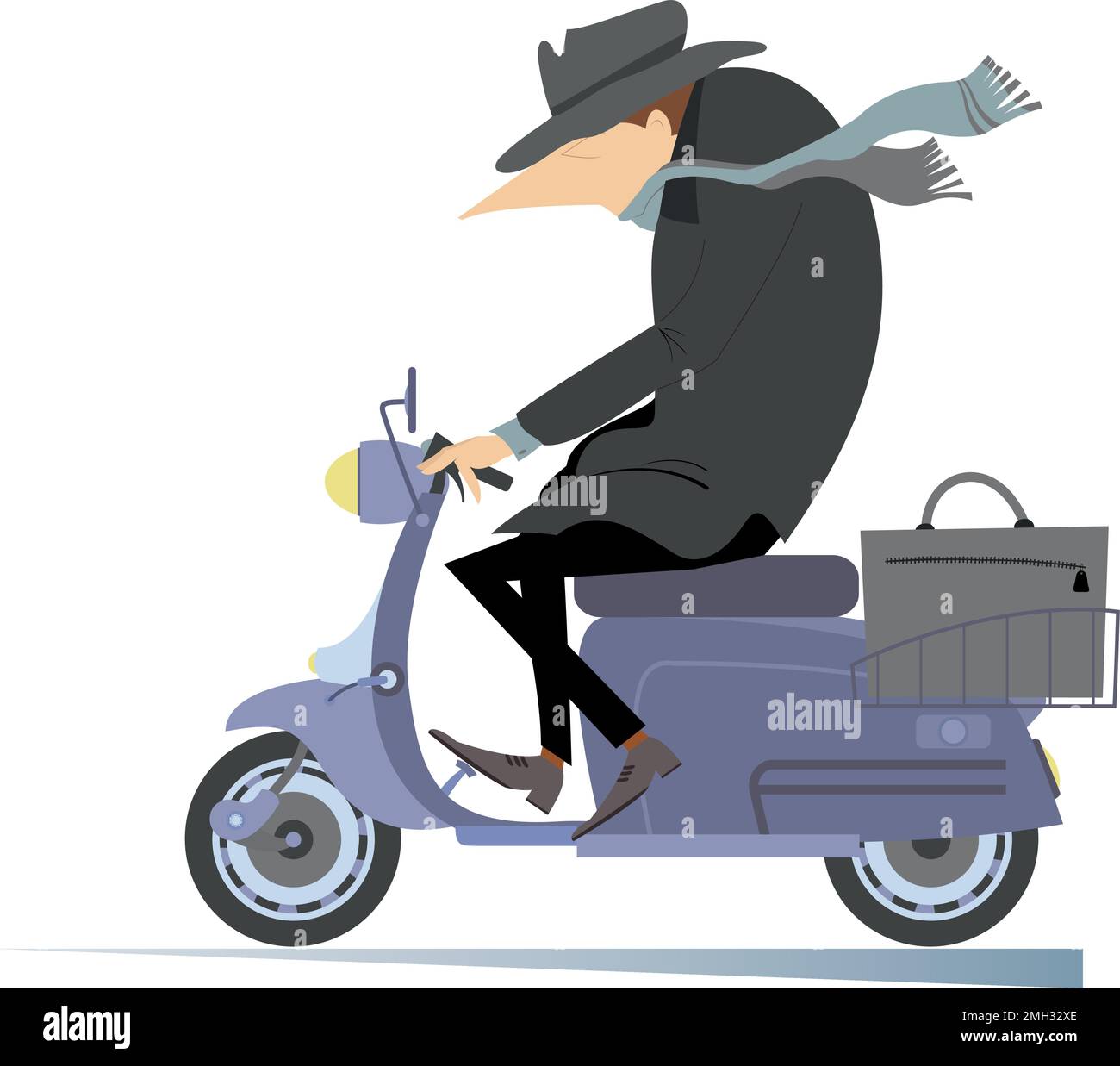 Windy man silhouette Cut Out Stock Images & Pictures - Alamy