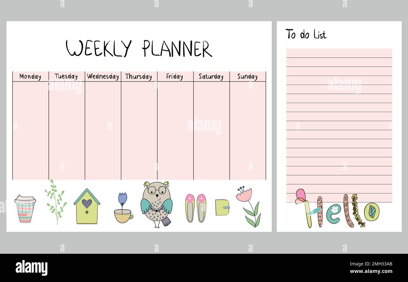 Printable weekly planner Stock Vector Images - Alamy