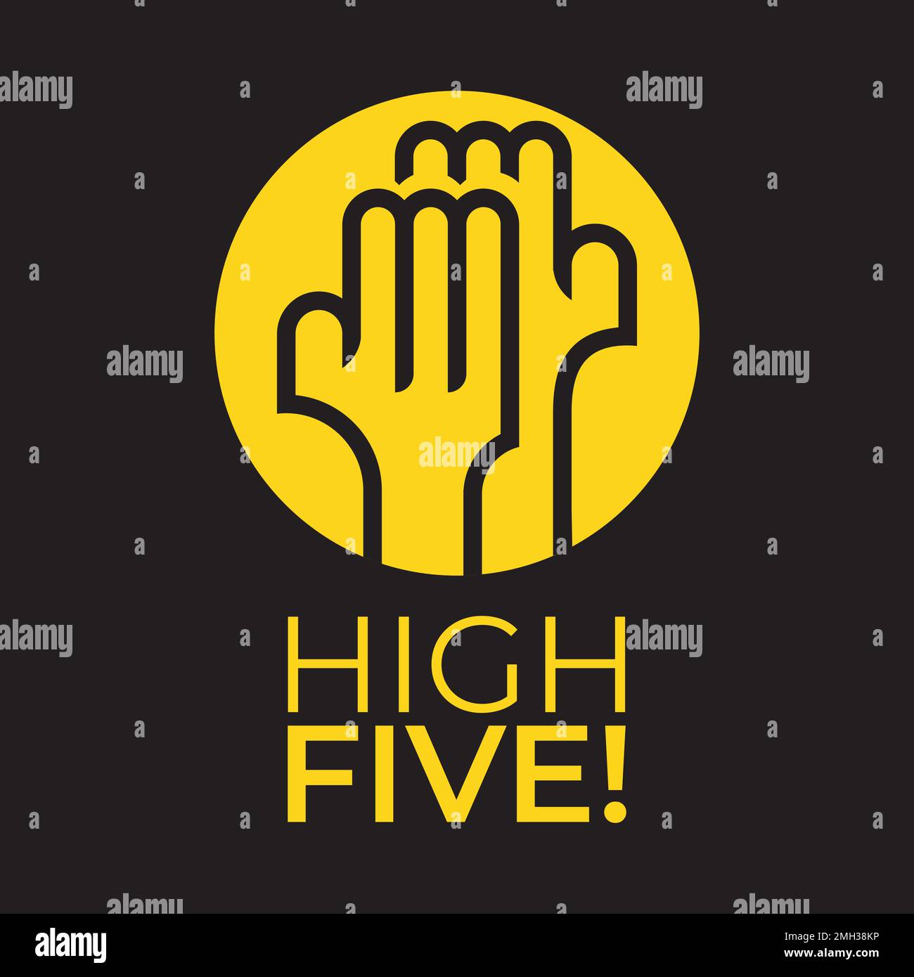 Vector illustration, icon and logo high five Stock Vector Image & Art ...
