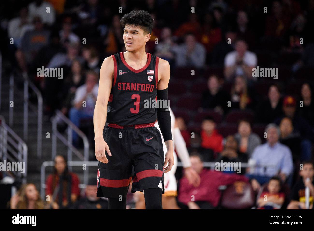Stanford guard Tyrell Terry reacts during the first half of an NCAA ...