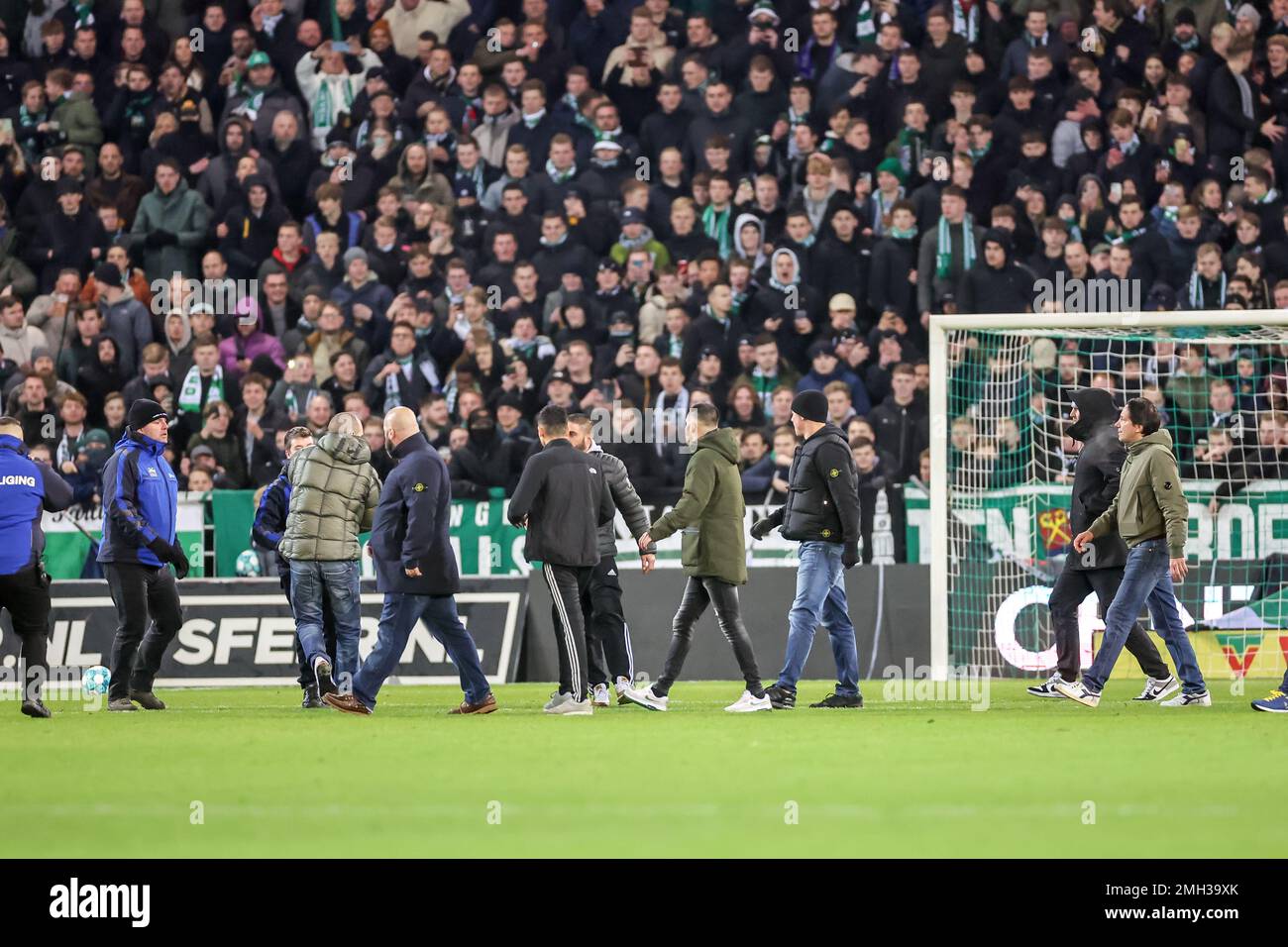 GRONINGEN, NETHERLANDS - JANUARY 26: FC Groningen hooligans storm the ...