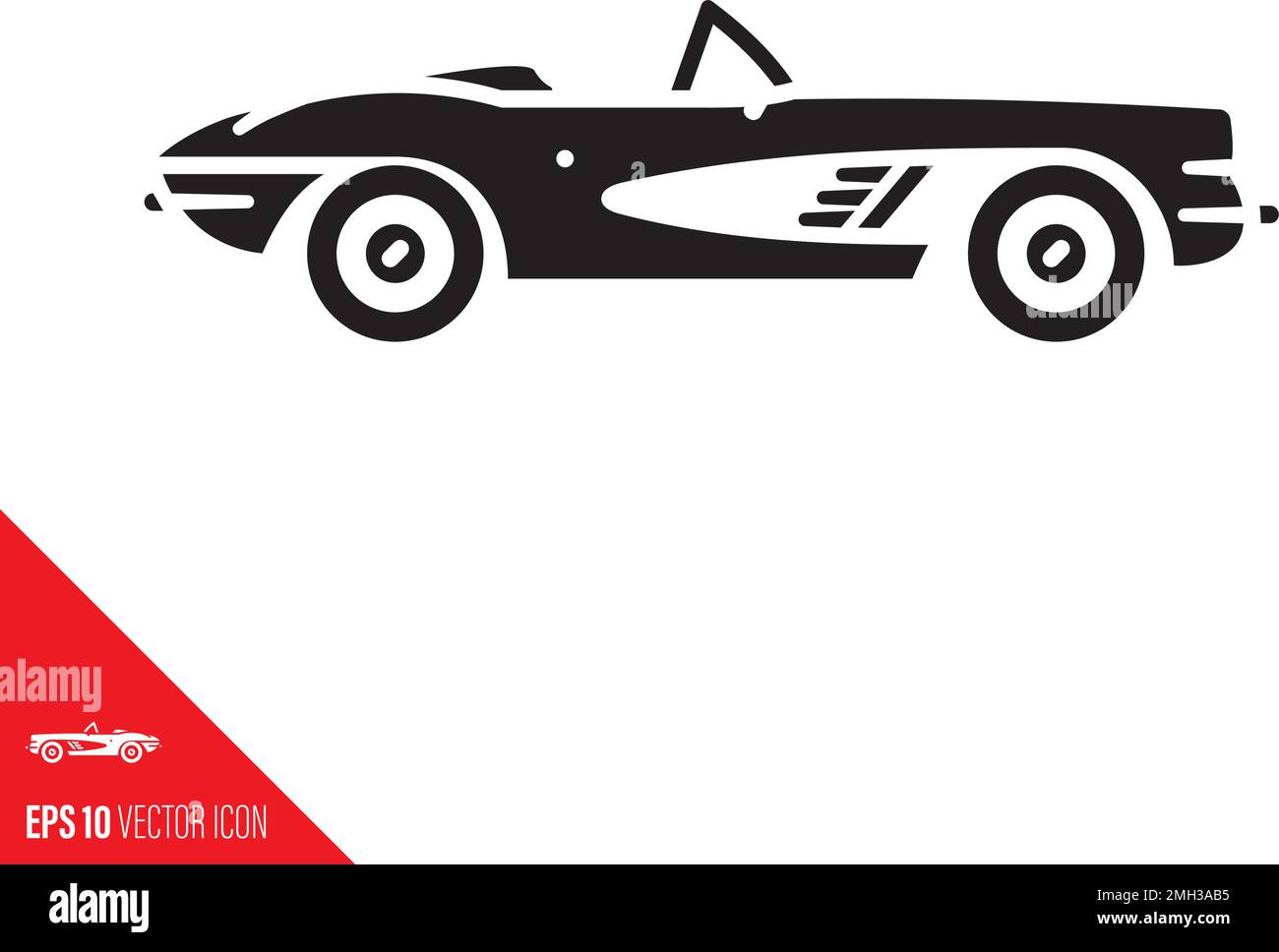 Vintage american convertible car vector glyph icon. Classic motor ...