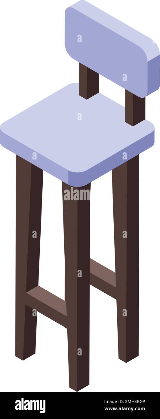 High bar stool icon isometric vector. Modern chair. Furniture seat ...
