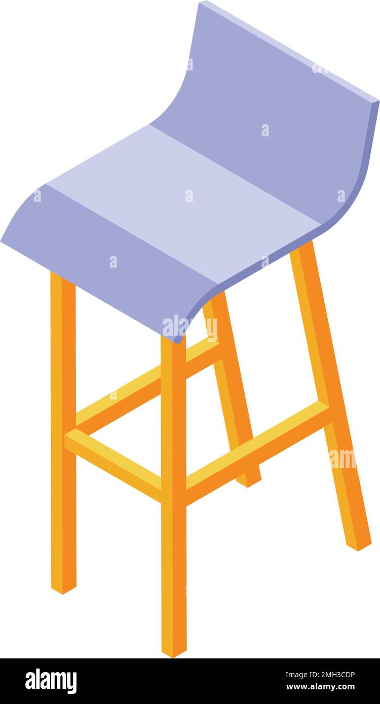 Modern bar stool icon isometric vector. Wooden furniture. Wood interior ...