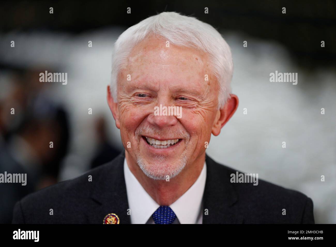 Rep. Jack Bergman, R-Mich., speaks about the USMCA trade deal at a Dana ...