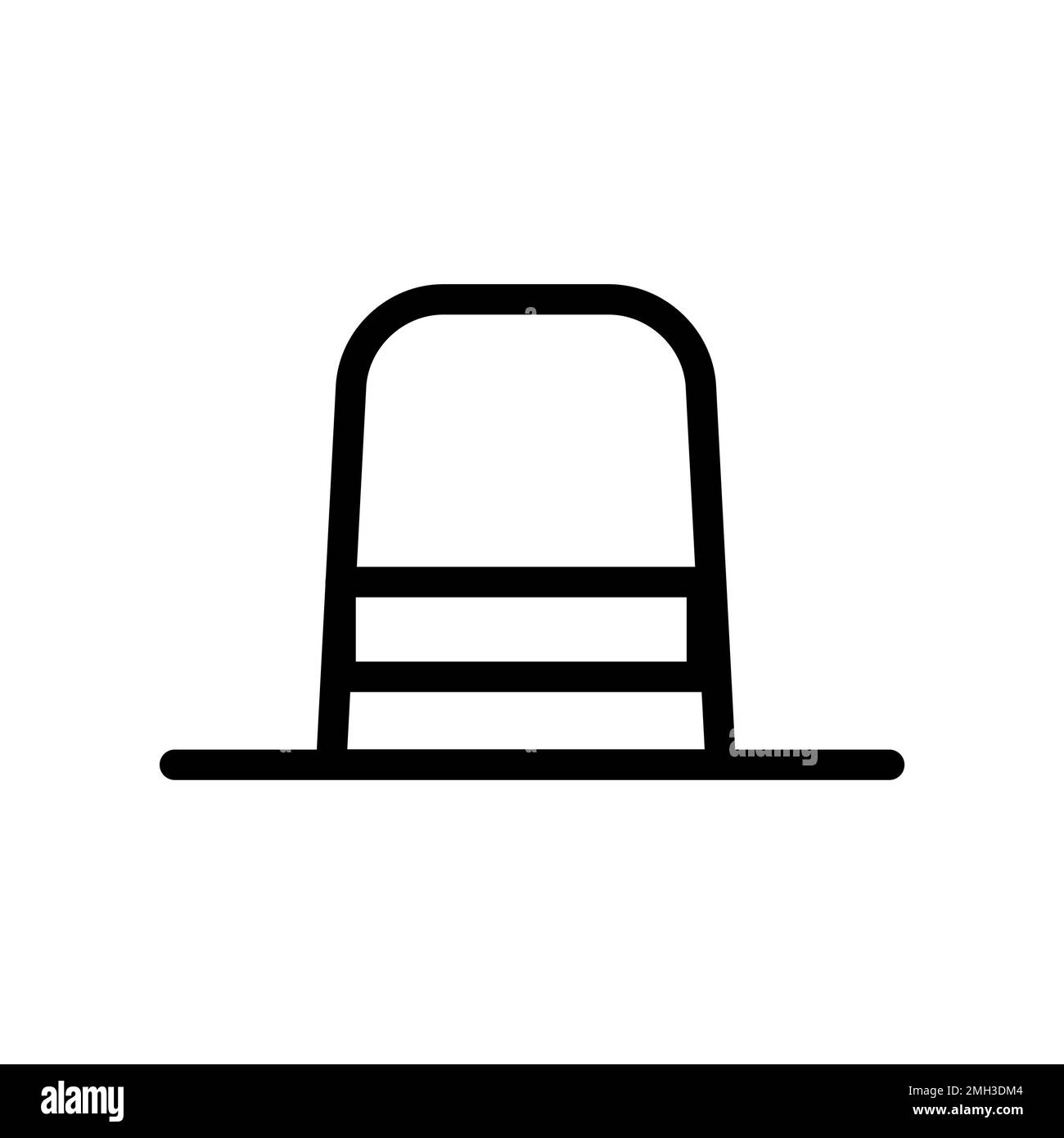 Cylinder hat icon line isolated on white background. Black flat thin icon on modern outline ...