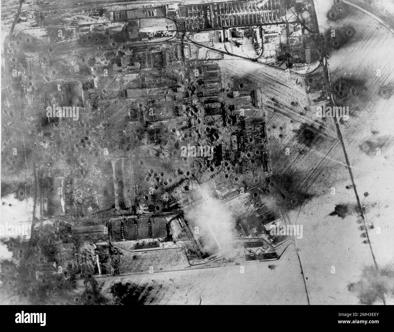 Reconnaissance photos over Leipzig, Germany following the attack by the ...