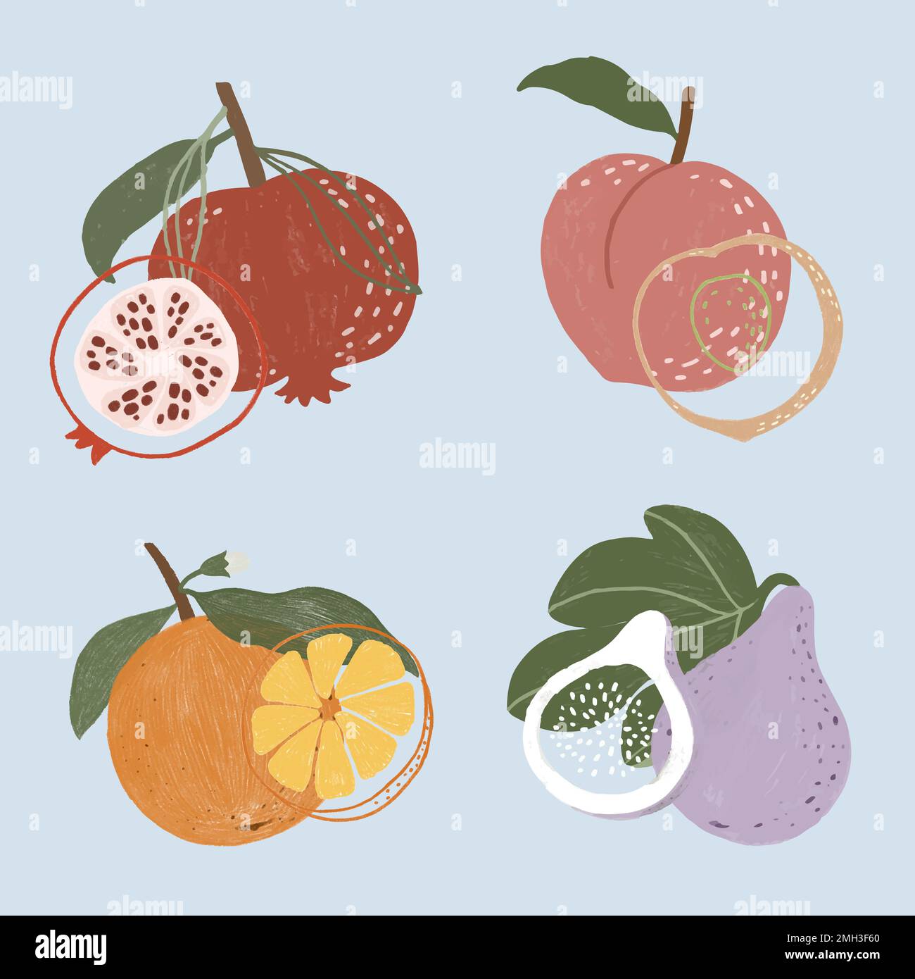 Hand drawn fruits design resource pack vector Stock Vector Image & Art ...