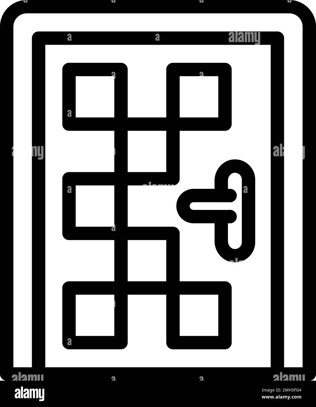 Office door icon outline vector. Wooden design. Double interior Stock ...