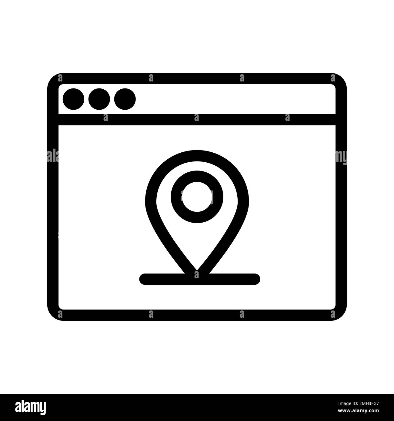 Find place icon line isolated on white background. Black flat thin icon ...