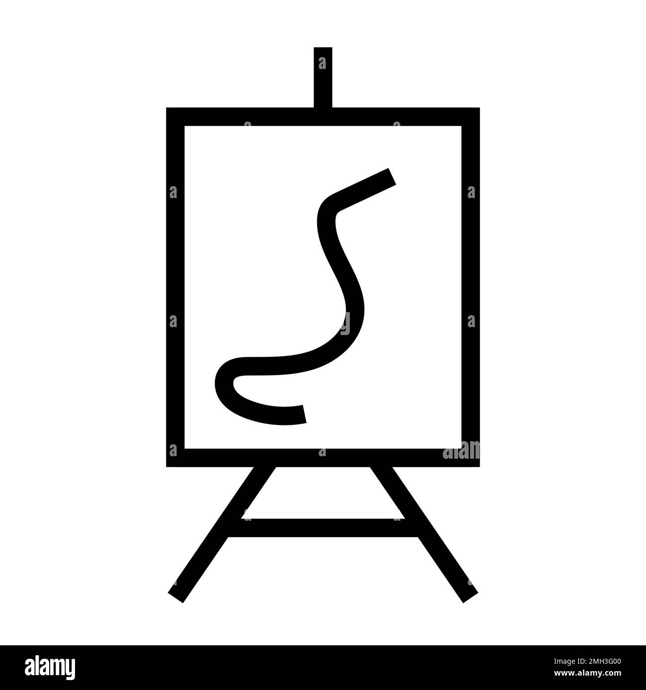Easel icon line isolated on white background. Black flat thin icon on ...