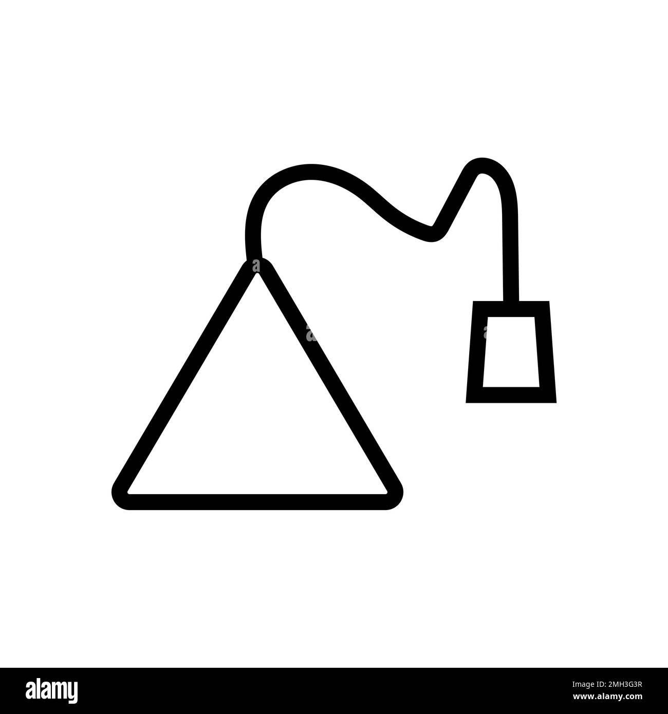 Tea bag icon line isolated on white background. Black flat thin icon on ...