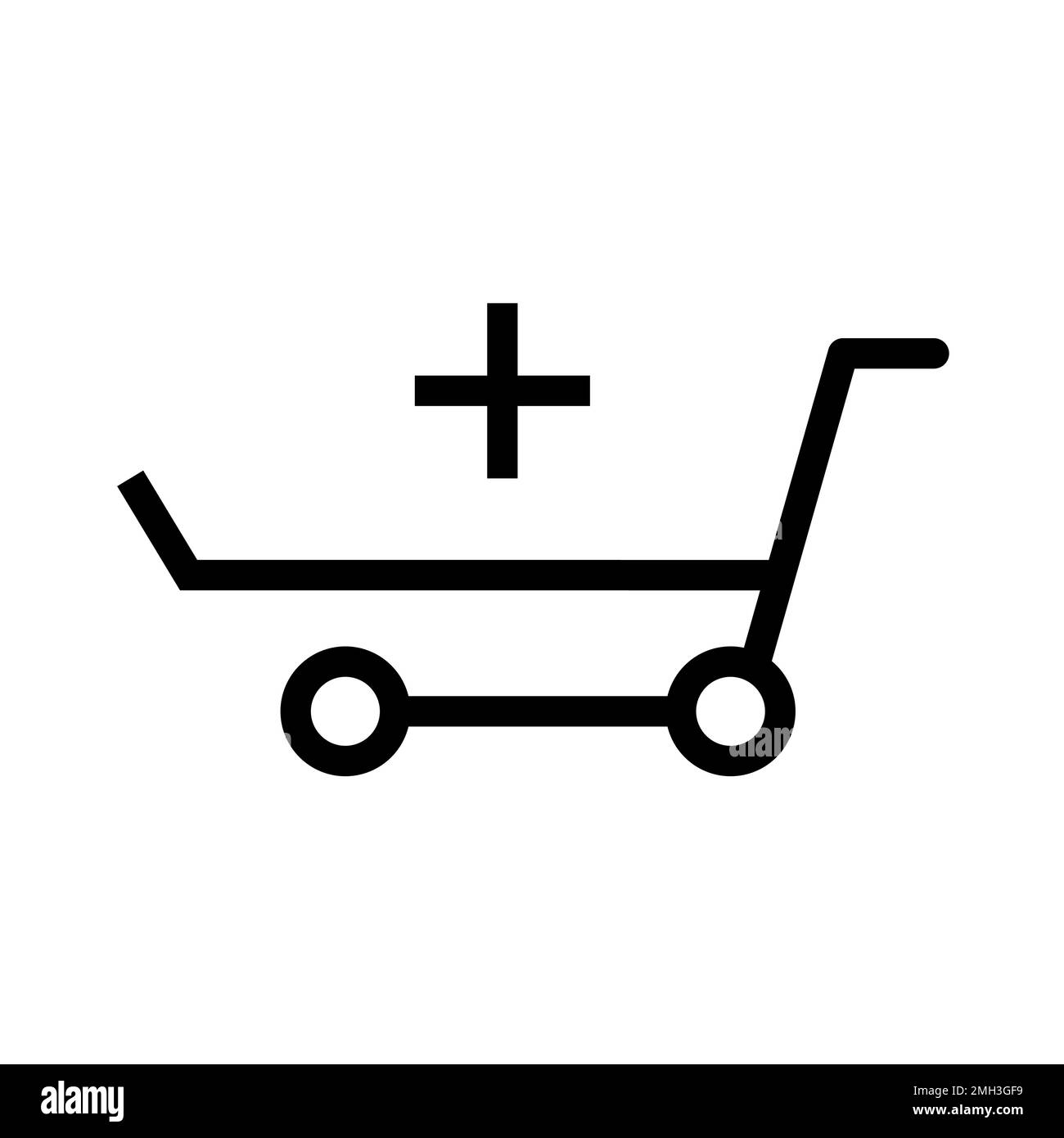 Hospital cart icon line isolated on white background. Black flat thin ...