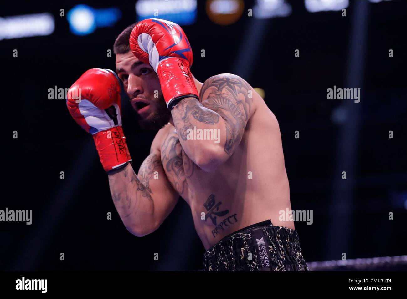 Antonio Hernandez during the first round of a middleweight boxing match ...