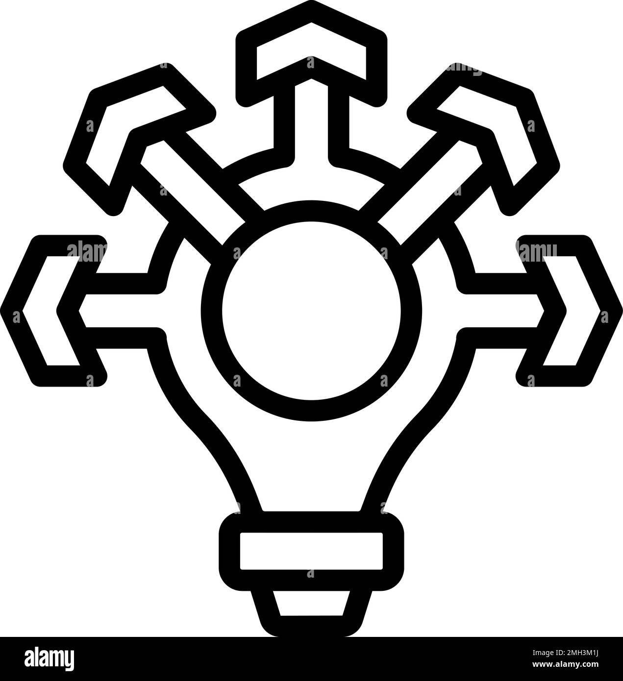 Bulb key point icon outline vector. Main check. Tick word Stock Vector ...