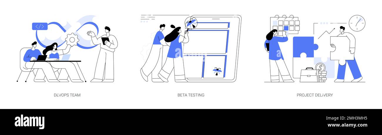 IT teamwork abstract concept vector illustrations Stock Vector Image ...