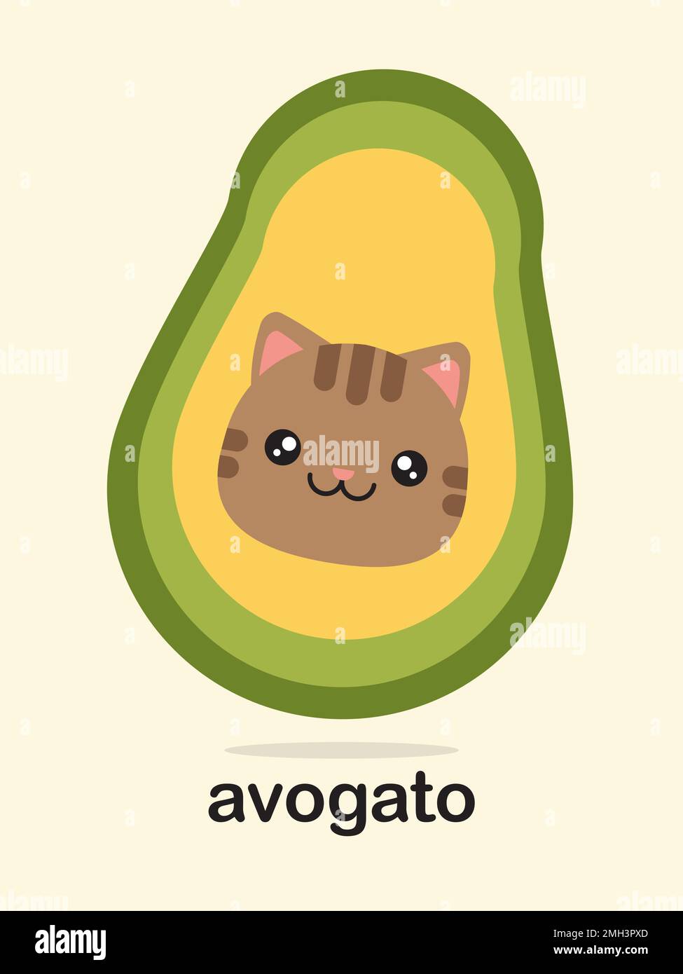 Cartoon avocado cat. Vector illustration Stock Vector Image & Art - Alamy