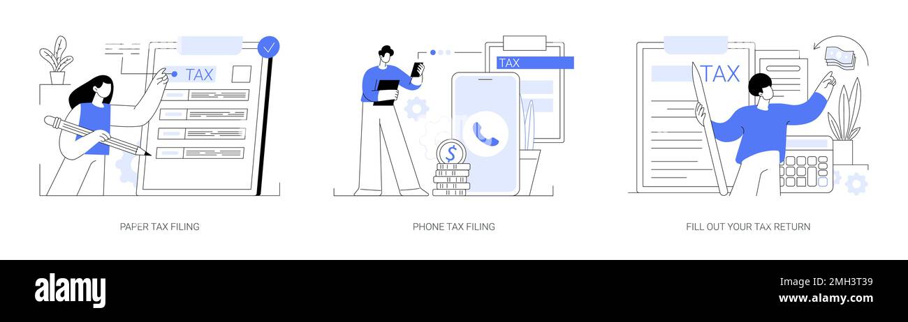 Tax return deadline abstract concept vector illustrations Stock Vector ...