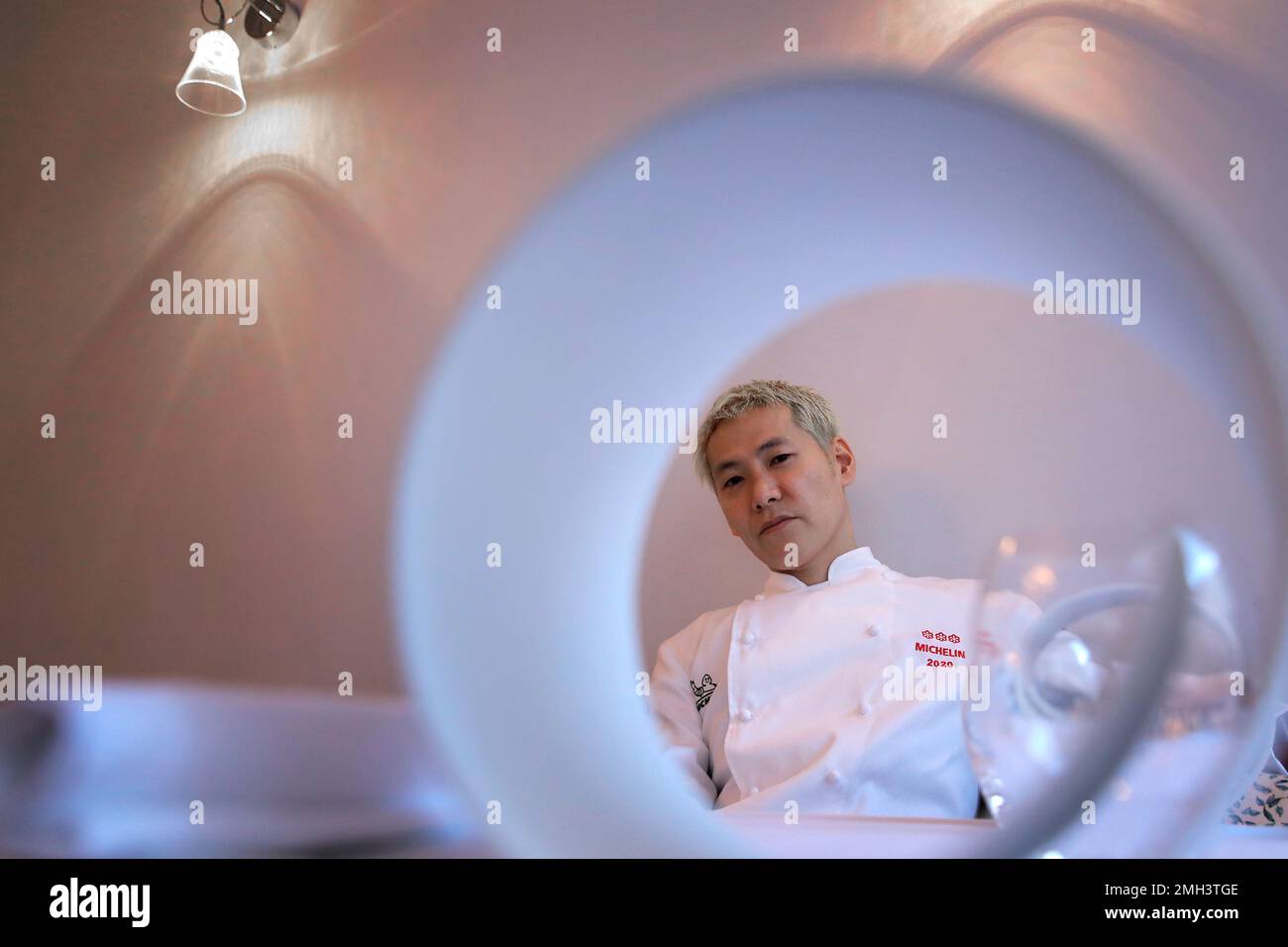 Japan's Kei Kobayashi, Chef of the restaurant Kei, poses in his ...