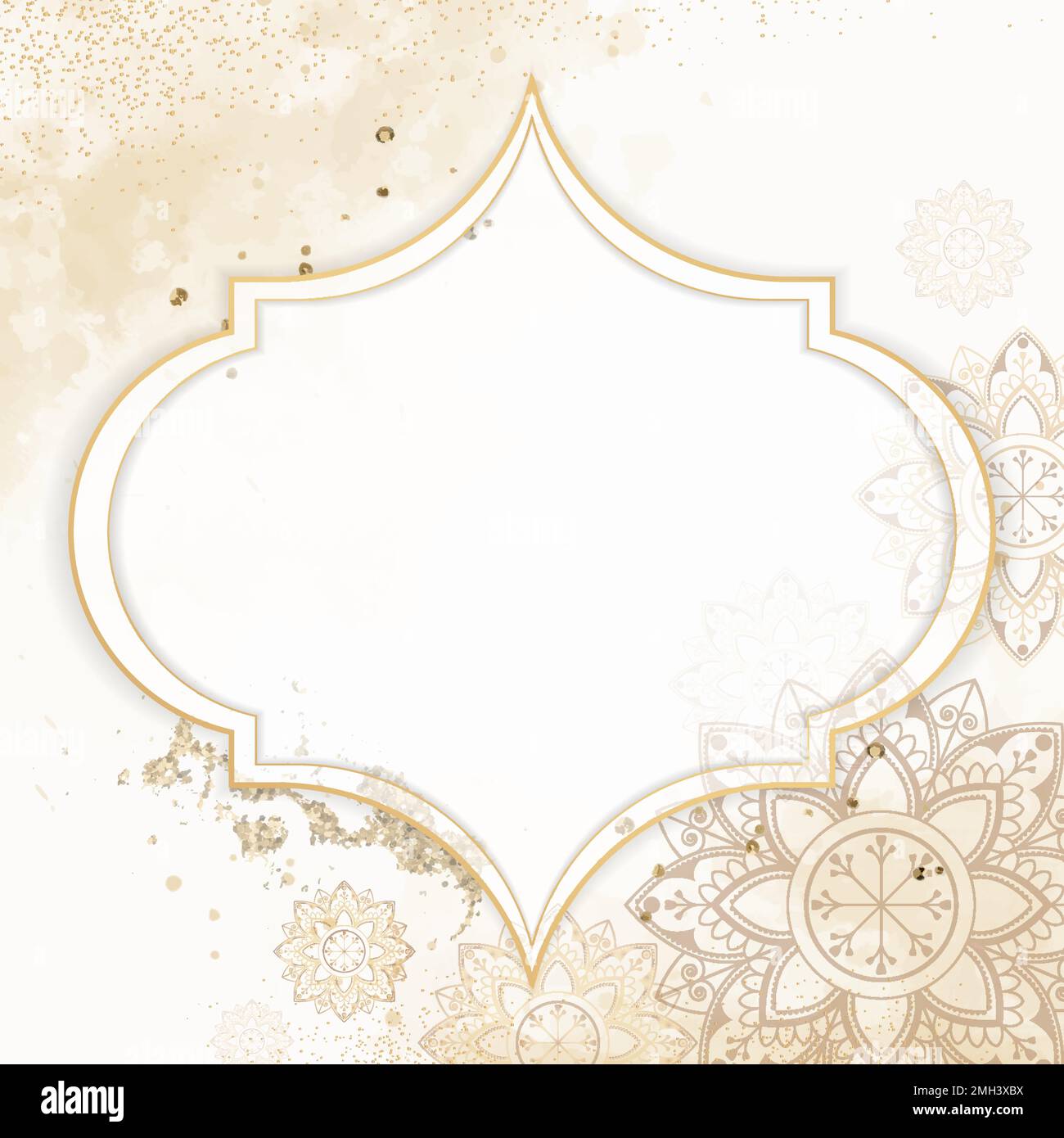 Gold frame on Diwali pattern background vector Stock Vector Image & Art ...