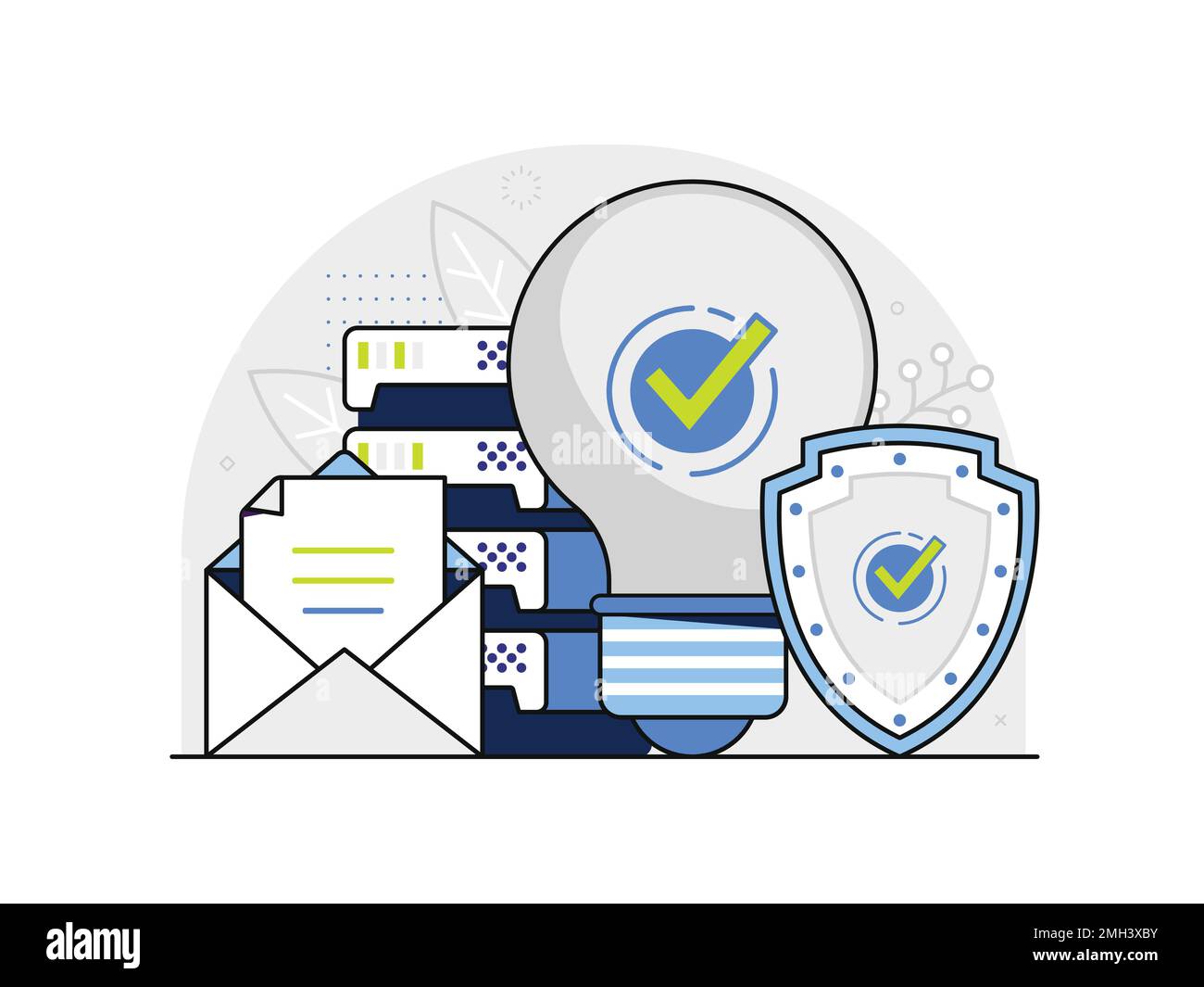 File Security and Firewall Protection Line Scene Stock Vector Image ...