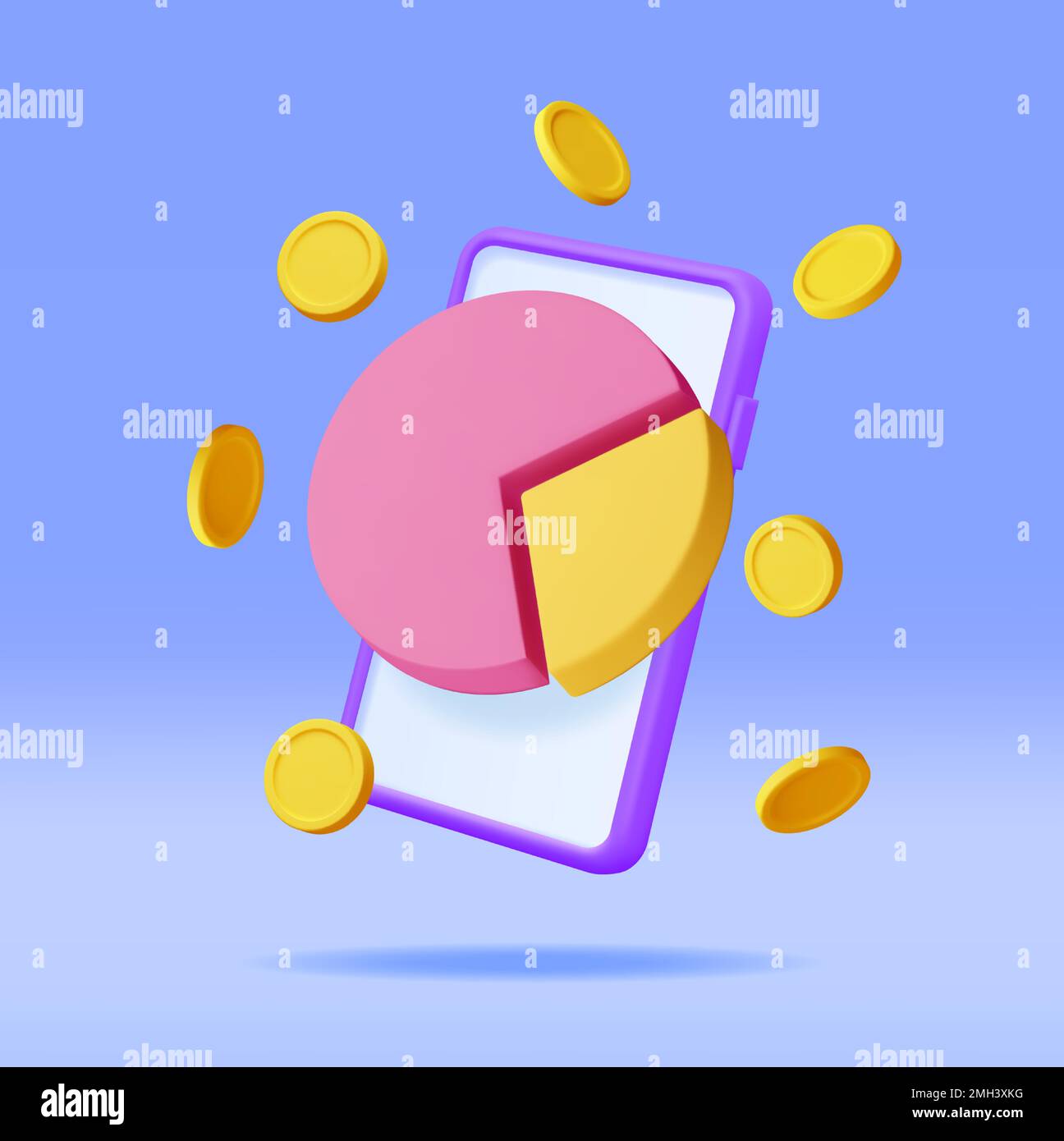 Data analysis smartphone pie Stock Vector Images - Alamy