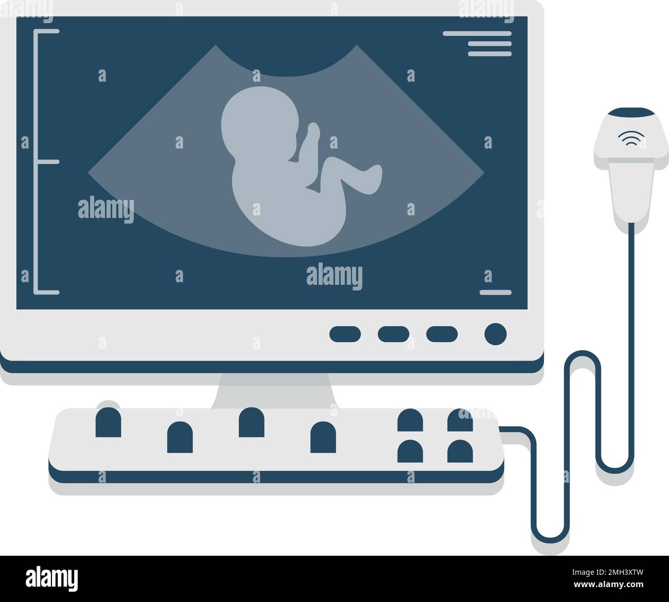 Ultrasound scan machine. Hospital examination room equipment isolated ...