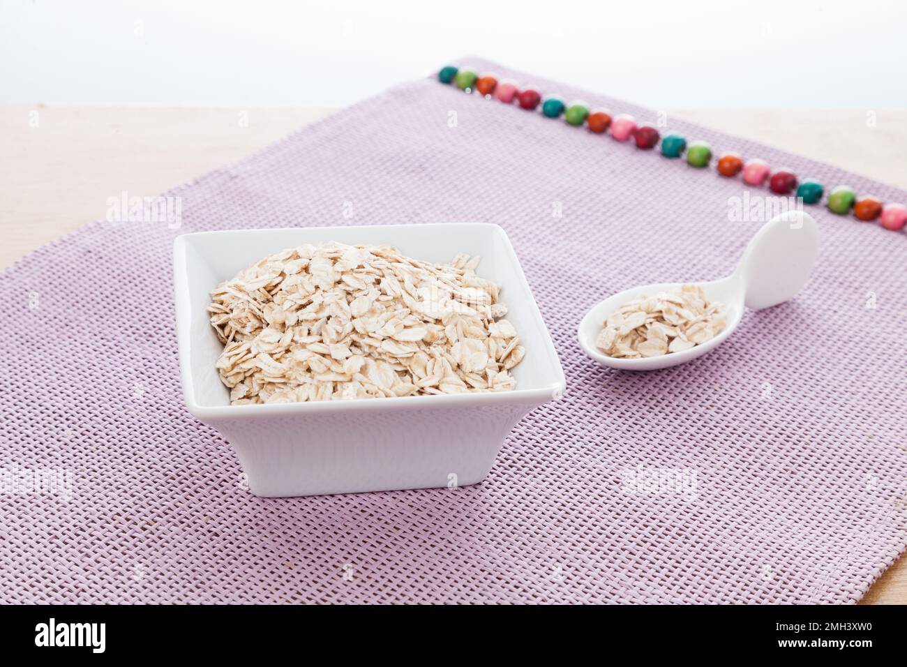 Flaked oatmeal a very healthy cereal Stock Photo - Alamy