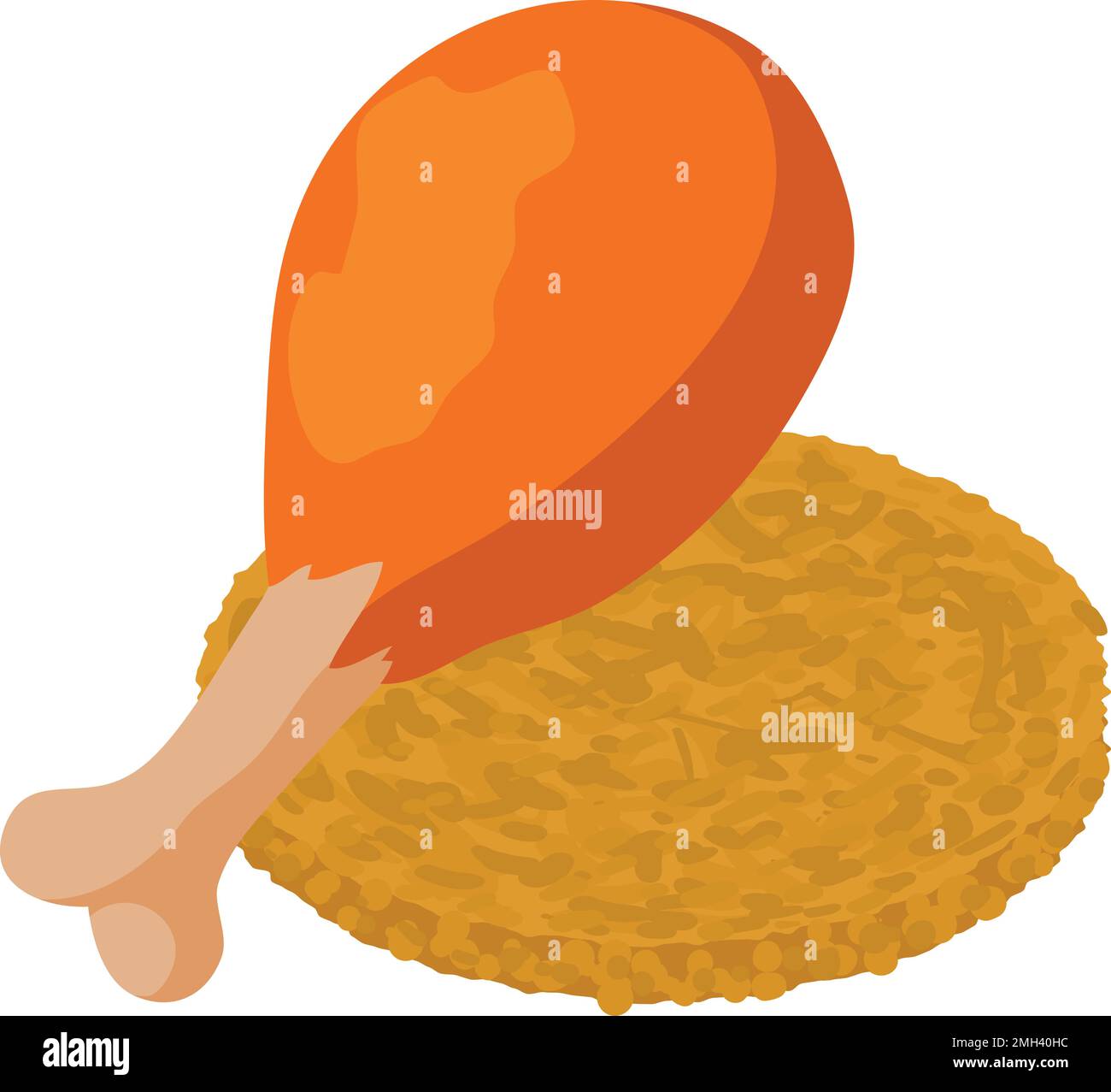Chicken food icon isometric vector. Fried chicken leg and poultry ...