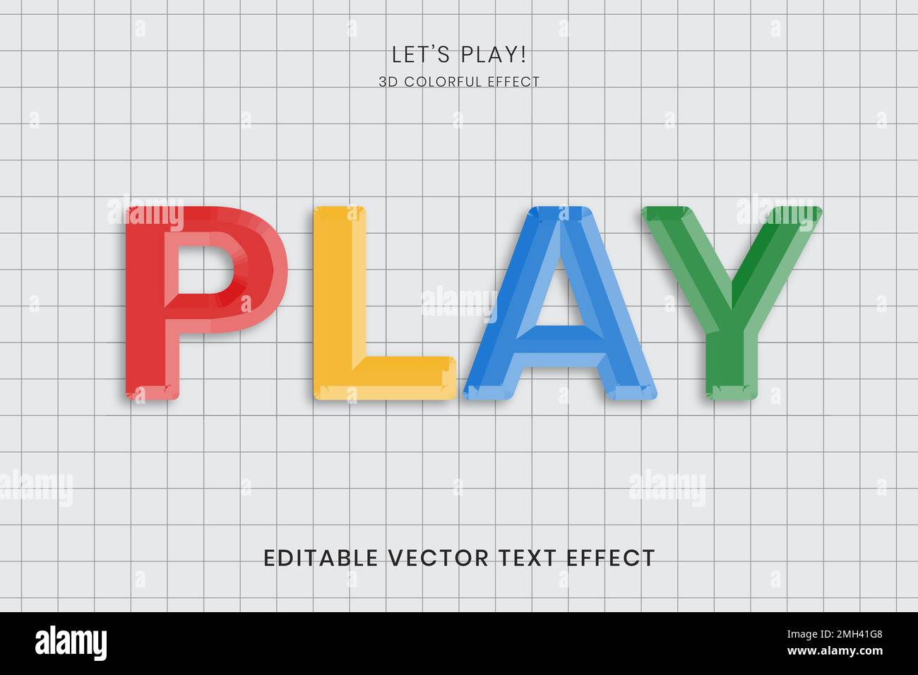 Colorful text effect template vector on grid paper Stock Vector Image ...