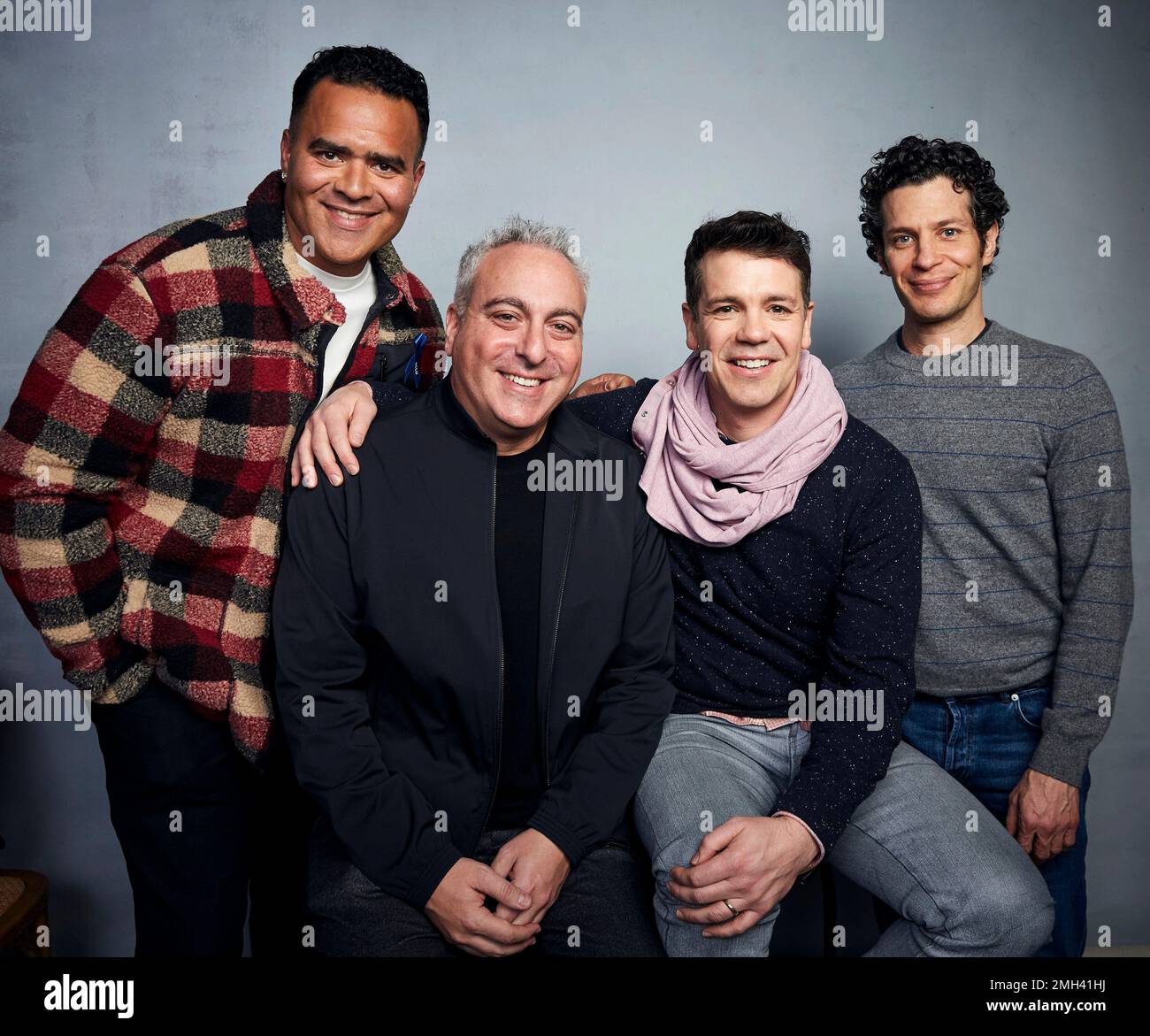 Chris Jackson, from left, director Andrew Fried, Anthony Veneziale, and ...