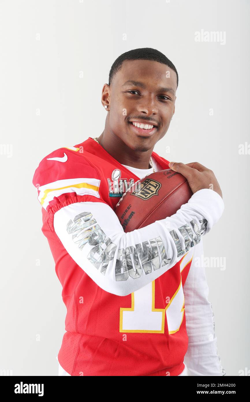 Kansas City Chiefs wide receiver Mecole Hardman poses for a portrait at ...