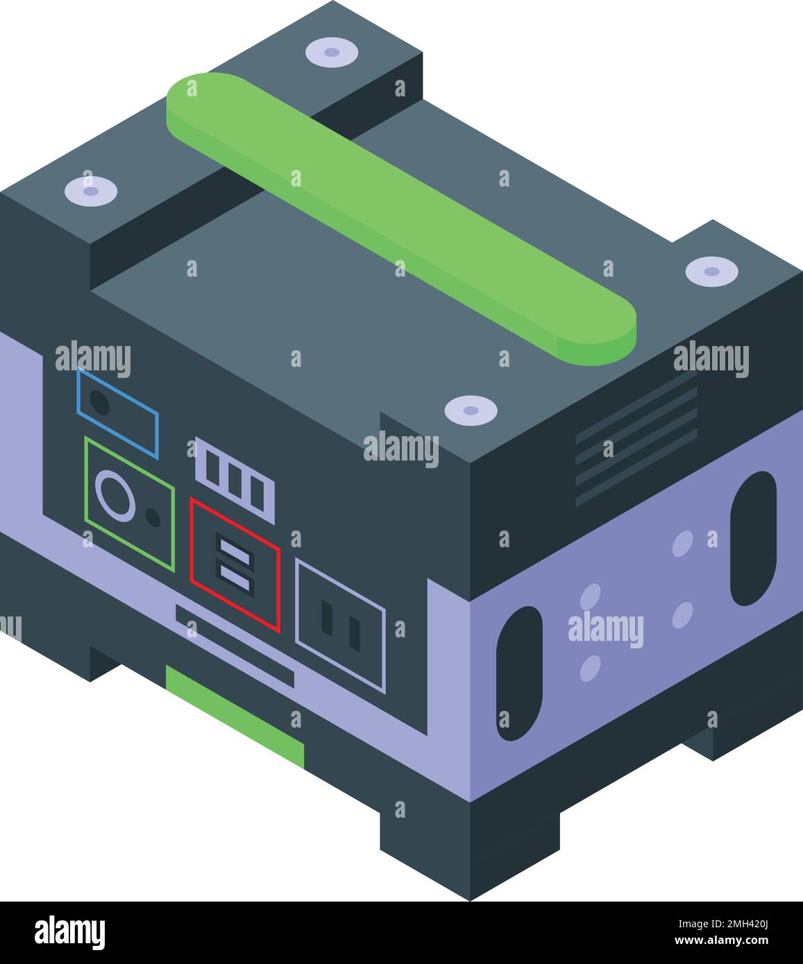 Generator icon isometric vector. Power energy. Industrial engine Stock ...