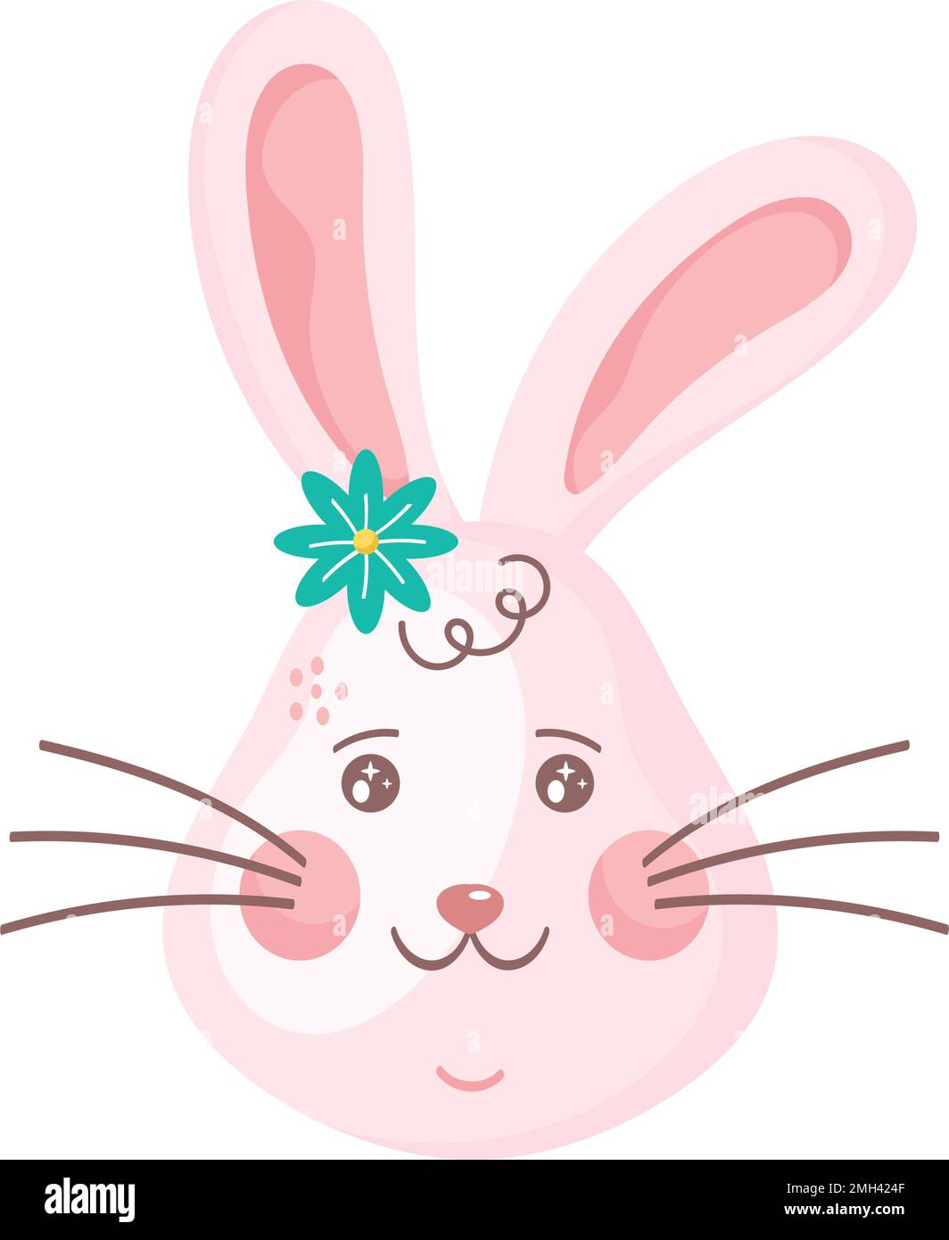 cute rabbit pink head Stock Vector Image & Art - Alamy